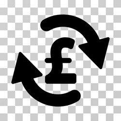 Refresh pound balance framed icon Royalty Free Vector Image