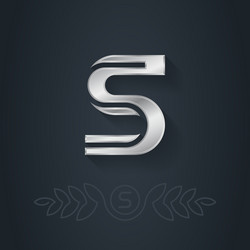 S letter logo design with circle steel swoosh Vector Image