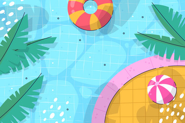 Flat design swimming pool background Royalty Free Vector