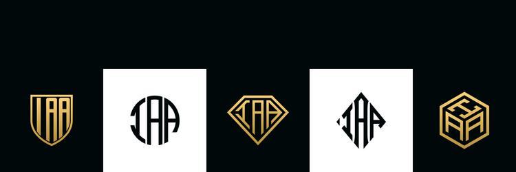 Initial letters ghm logo designs bundle Royalty Free Vector