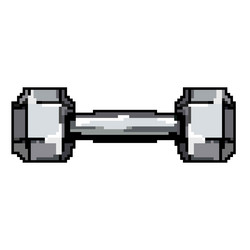 Weight dumbbell game pixel art Royalty Free Vector Image