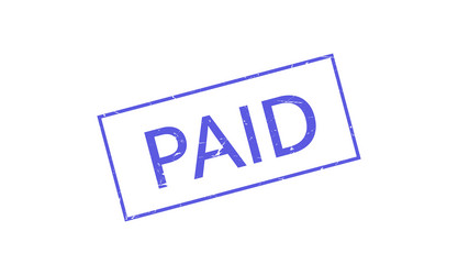 Paid blue stamp on white background Royalty Free Vector