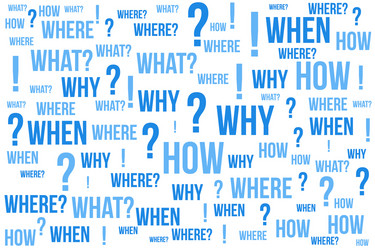 Who what where when why how 5w1h or wh questions Vector Image