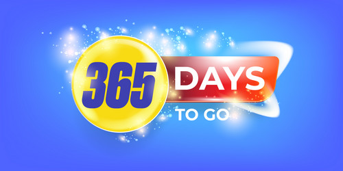 365 days to go countdown blue modern horizontal Vector Image