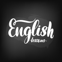 English lessons lettering card typographic Vector Image