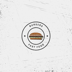Fast food badges logos and labels for any use Vector Image