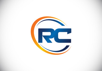 Initial monogram letter r c logo design template Vector Image