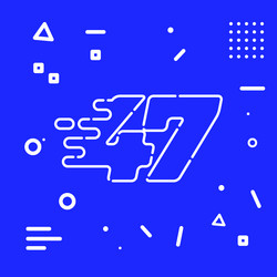 Number 47 line speed Royalty Free Vector Image