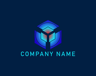 Infinity cube logo 3d geometric Royalty Free Vector Image