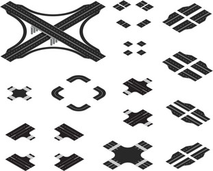 Road map kit construction elements Royalty Free Vector Image