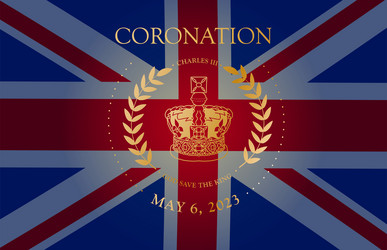 King charles third personal golden monogram Vector Image