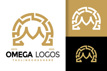 Alpha omega logo design brand identity logos Vector Image
