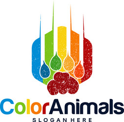 Iconic animal paw logo design template pet Vector Image