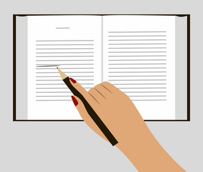 Open book view from above Royalty Free Vector Image