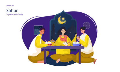 Eat early tradition of sahur ramadan Royalty Free Vector