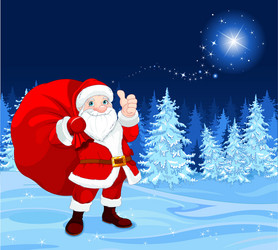 Santa giving a gift Royalty Free Vector Image - VectorStock