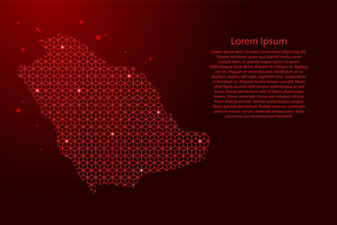 Saudi arabia map from futuristic red checkered Vector Image