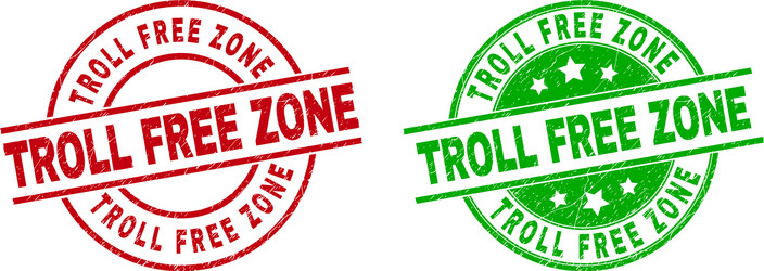 Troll free zone black rosette watermark Royalty Free Vector