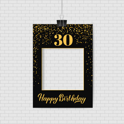 Happy 30th birthday photo booth frame Royalty Free Vector