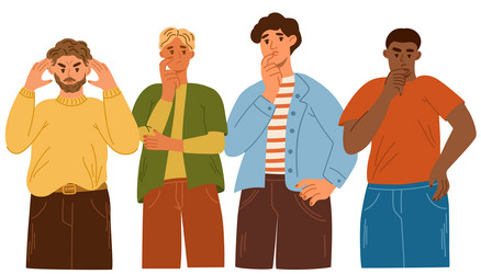 0416 man think Royalty Free Vector Image - VectorStock