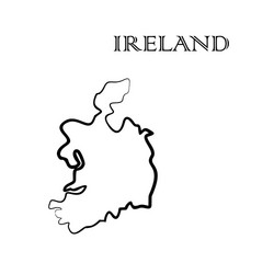 Line art ireland map continuous europe Royalty Free Vector