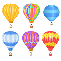 Hot air balloons colorful flying transport Vector Image