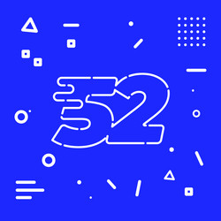 Number 52 line speed icon Royalty Free Vector Image