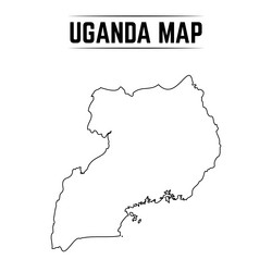 Simple black map of uganda isolated on white Vector Image