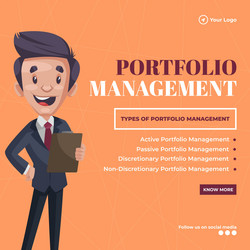 Portfolio management services banner design Vector Image