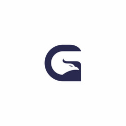 G eagle logo design head Royalty Free Vector Image