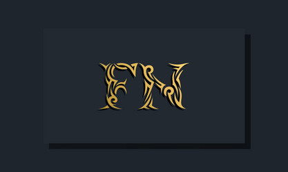 Initial letters fn monogram logo design bundle Vector Image