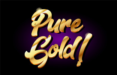 Dubai 3d gold golden text metal logo icon design Vector Image