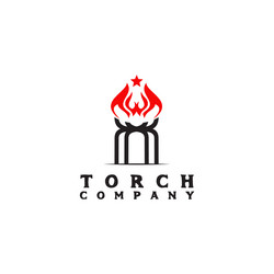 Torch logo design template Royalty Free Vector Image