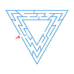 Triangular labyrinth with an input and exit Vector Image