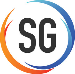 Initial letter sg letter creative hexagon Vector Image