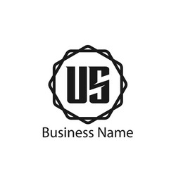 Initial letter us logo template design Royalty Free Vector