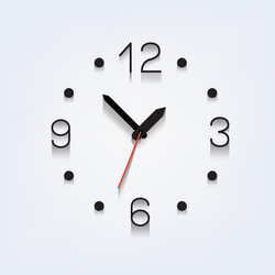 White round clock timer with shadow on dark Vector Image