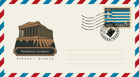 Greece parthenon sketch Royalty Free Vector Image