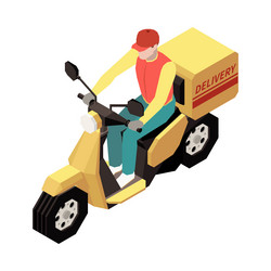 Order and delivery concept delivery man Royalty Free Vector
