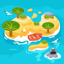 Map of islands with sea ocean background Vector Image