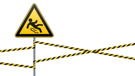 Caution - danger beware of slippery safety sign Vector Image