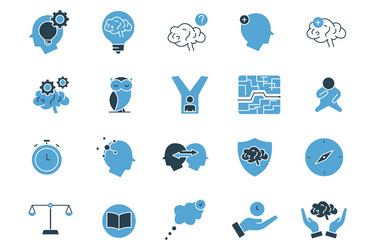 Critical thinking icon set idea Royalty Free Vector Image