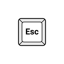 Esc button key icon escape keyboard logo Vector Image