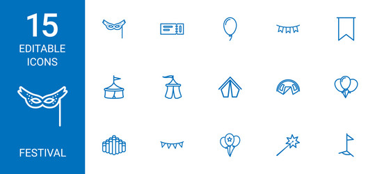 Festival icons Royalty Free Vector Image - VectorStock