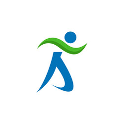 Abstract running man logo design elements Vector Image