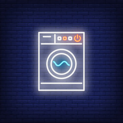 Washing machine neon sign Royalty Free Vector Image