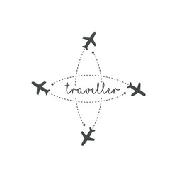 Traveller logo concept lettering traveler Vector Image