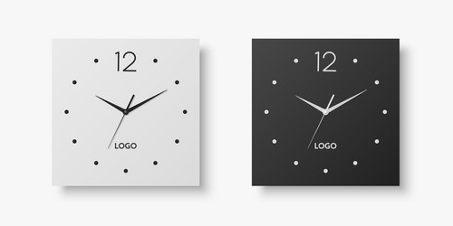 Realistic square clock set Royalty Free Vector Image