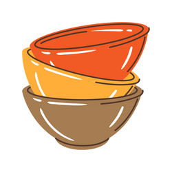 Cooking bowl stylized kitchen Royalty Free Vector Image
