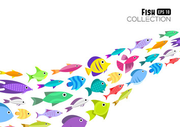 Cartoon fish collection background Royalty Free Vector Image